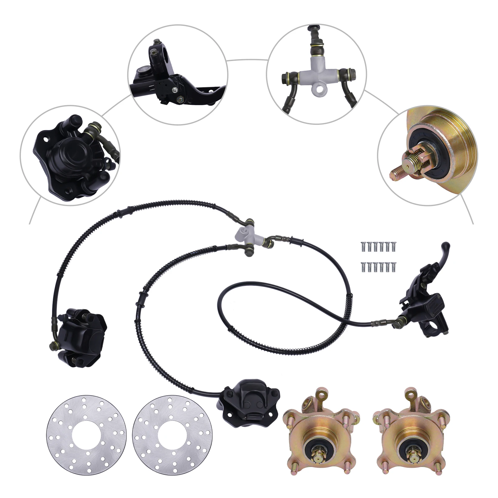 Front-Steering-Knuckle-Spindle-Wheel-Hub-Assembly-Disc-Caliper-Rotor ...