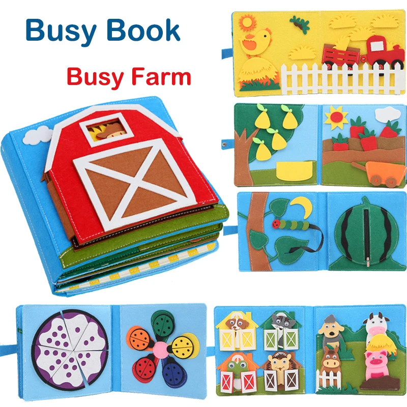 Busy-Farm-Busy-Cloth-Book-Montessori-Pop-up-Book-Children-s-Early ...