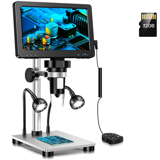 RIEVBCAU 7'' LCD Microscope DM9 1200X Digital Microscopes 1080P HD ...
