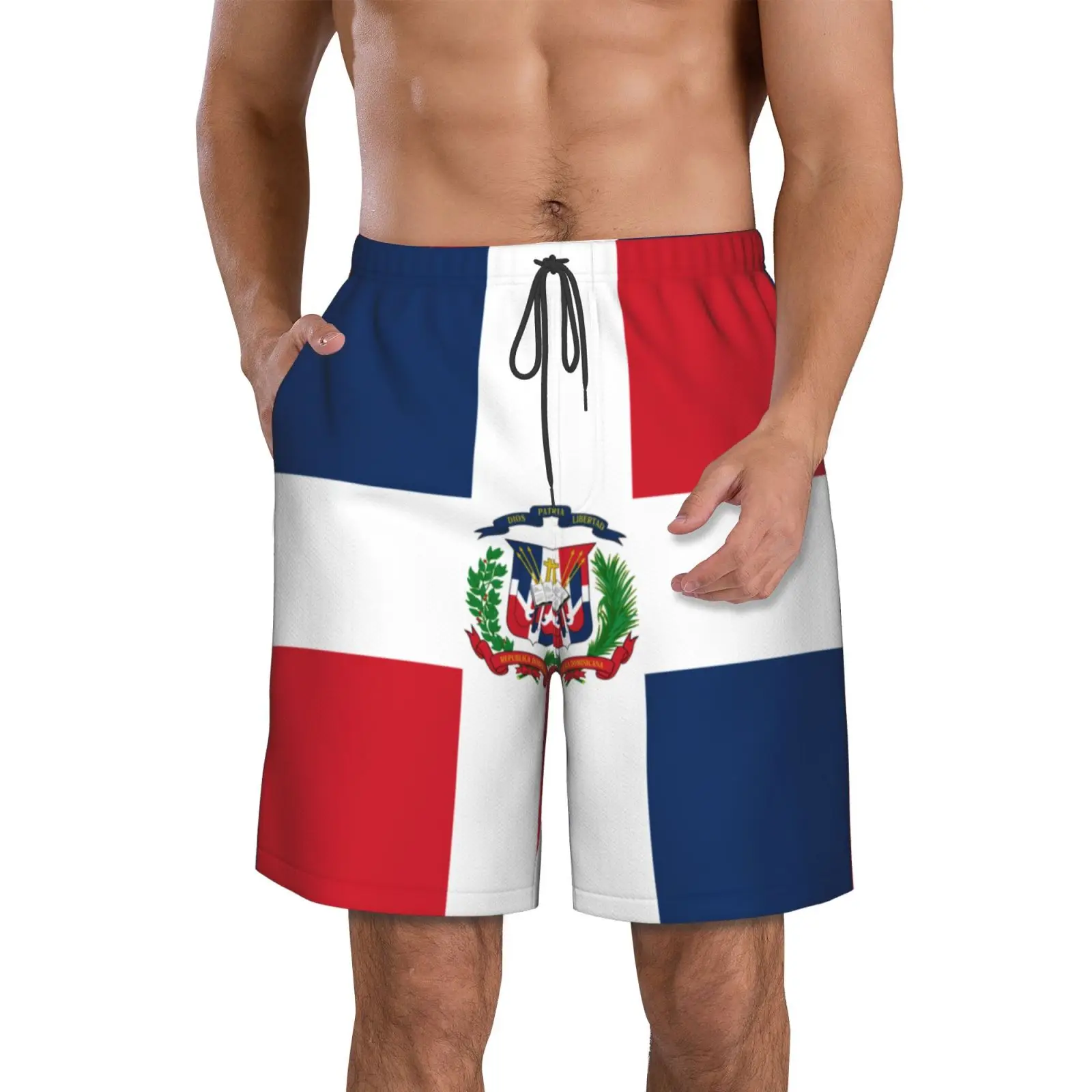 Men-s-Dominican-Republic-Flag-Beach-Pants-Shorts-Surfing-M-2XL ...