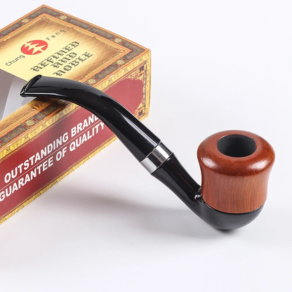 Resin Spliced Smoking Pipe with Washable Filter Portable Curved Tobacco ...