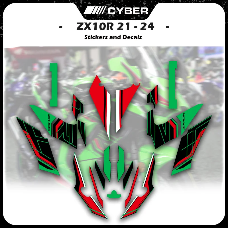 Sticker Decals for Kawasaki ZX10R (2021-2024) - Complete Shell Fairing ...
