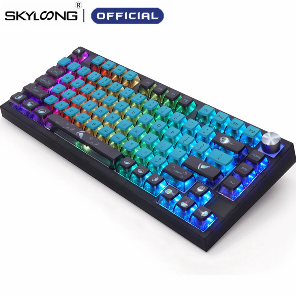 SKYLOONG GK980 Rainbow Mechanical Knob Keyboard, 60% OFF