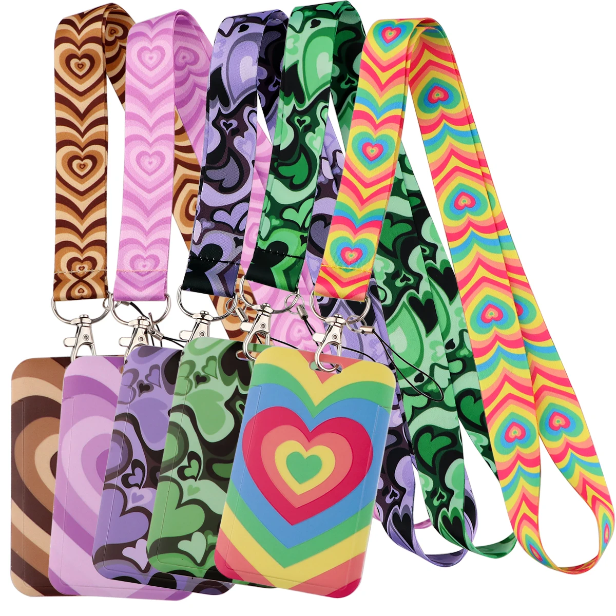 Love-Heart-Series-Colorful-Lanyards-ID-Badge-Holder-Keychain-Key-Holder ...