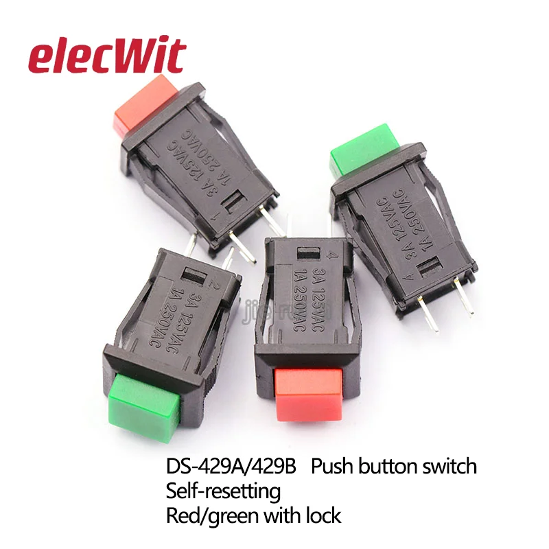 DS-429 14mm Momentary Square Push Button Switch 1A/250VAC 3A 125V ...