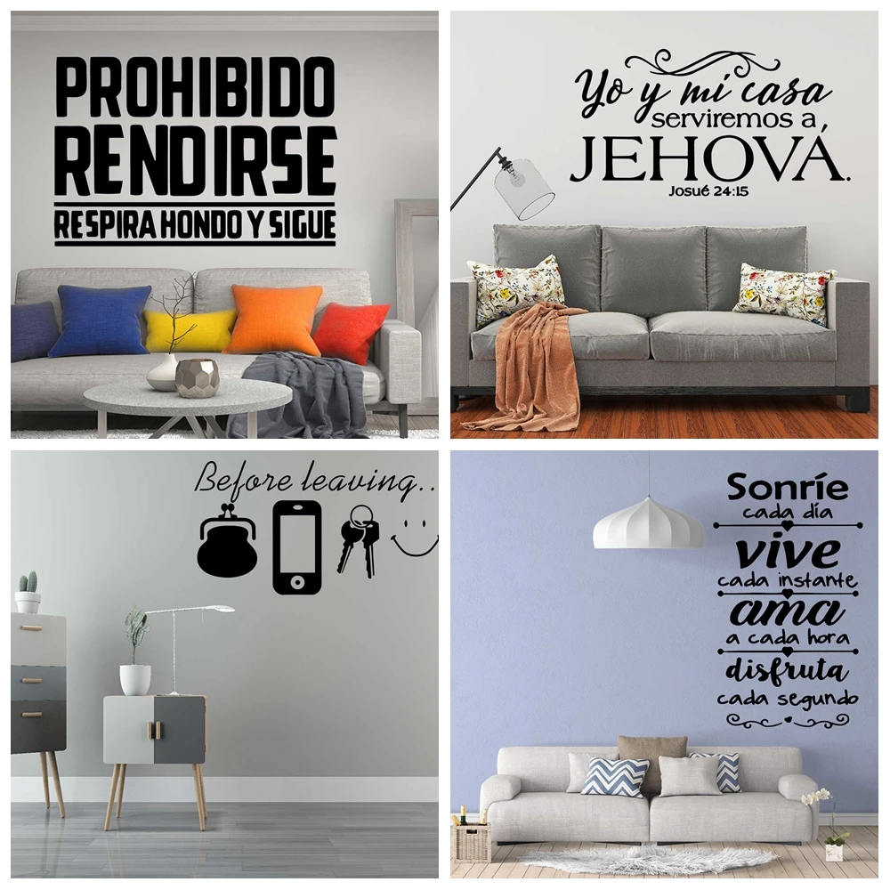 Diy-4-style-Spanish-Text-Vinyl-Decal-for-Home-Decor-Spain-Family-Frase ...