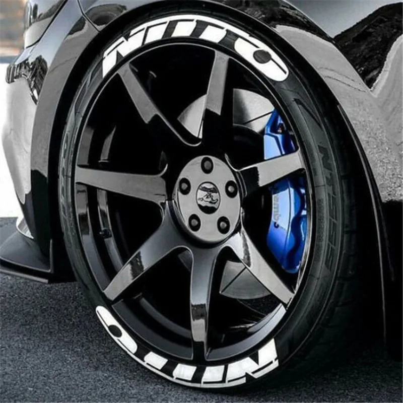 8PCS-3D-Car-Tires-Wheel-Stickers-PVC-Waterproof-Letters-Decal-for-NITTO ...