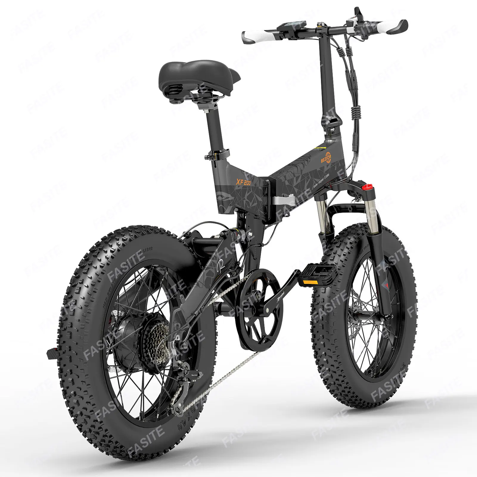 BEZIOR XF200 1000W Motor Folding Electric Moped Bike 48V 15Ah Power ...