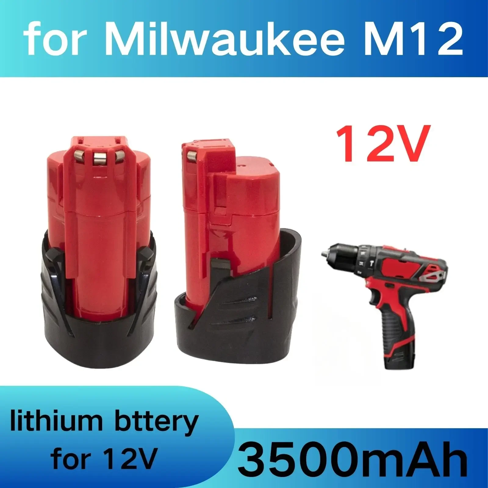 10Pack-3000MAH-For-Milwaukee-M12-Rechargeable-Battery-For-12V-Cordless ...