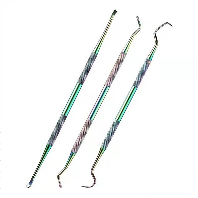 3PCS-Stainless-Steel-Double-Ends-Dentist-Teeth-Clean-Hygiene-Explorer ...