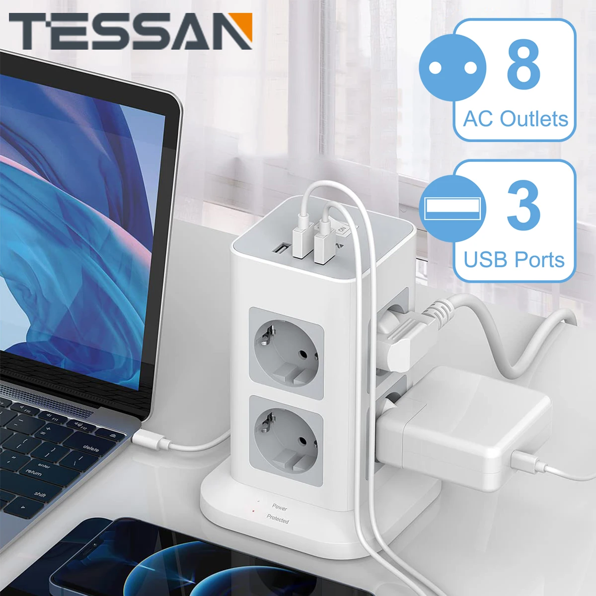 Así es la regleta vertical que arrasa en Amazon para evitar el lío de ...