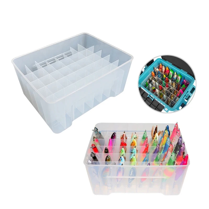 New-40-Grids-Plastic-Fishing-Tackle-Box-Lined-Box-Webfoot-Octopus-Egi ...