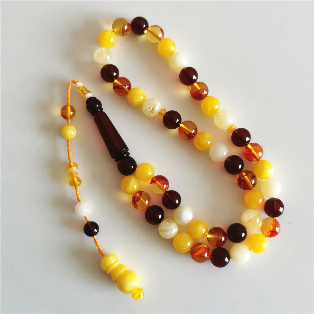 muslim sibha misbaha tesbih Round 10MM 33/45PCS Resin Amber Rosary ...
