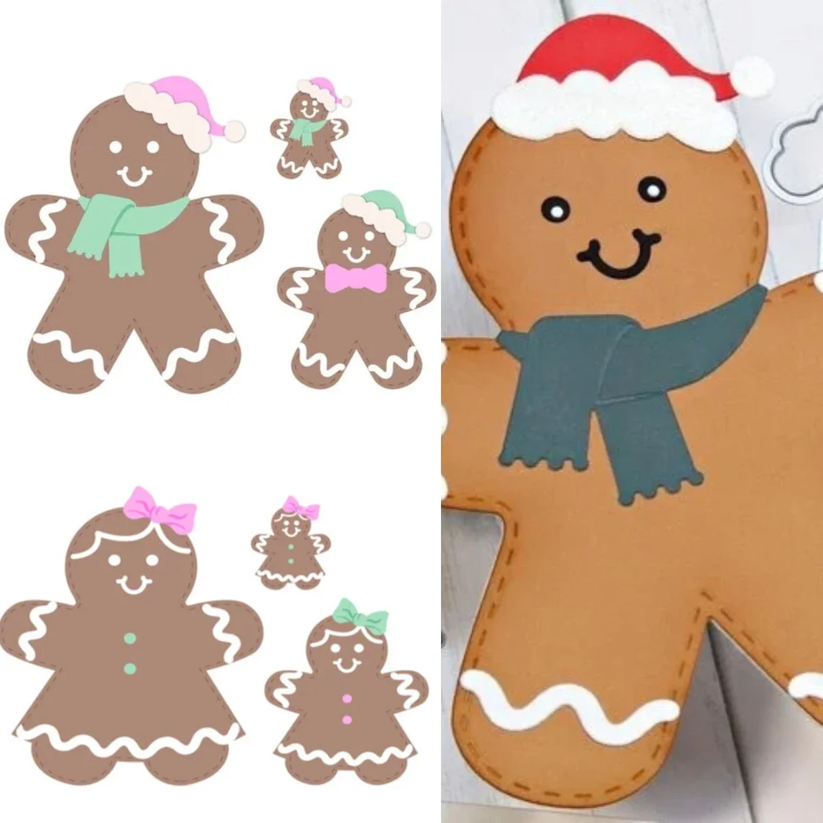Gingerbread Man Christmas Hat 2025 New Cutting Dies Craft Embossing ...