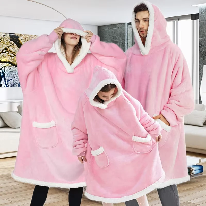 Manta-de-su-ter-con-capucha-de-TV-gruesa-c-lida-Unisex-bolsillo-gigante ...