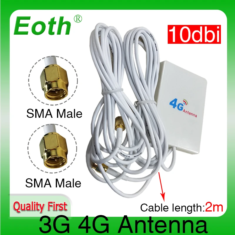 Eoth 3g 4g Lte Antenna 10dbi Sma Male Connector Plug Antenne Router ...