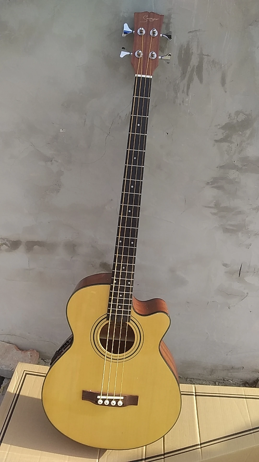 4 string acoustic bass guitar with electronics acoustic electric bass ...