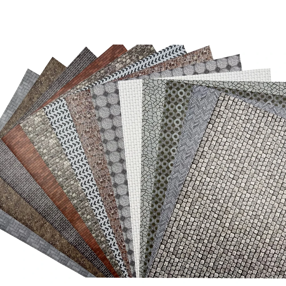 2-stks-Schaal-Miniatuur-Simulatie-Road-Muur-gekleurde-vloer-Sticker ...