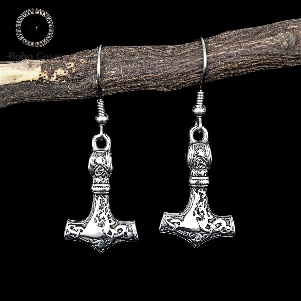 Norse-Mythology-Thor-s-Hammer-Earrings-Women-Vintage-Stainless-Steel ...