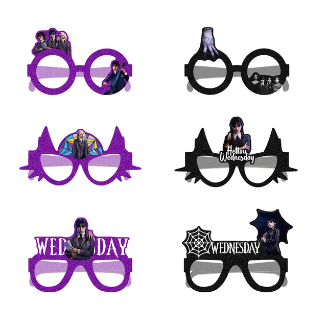 12pcs Wednesday Addams Glasses Decorations Birthday Party Spectacles ...