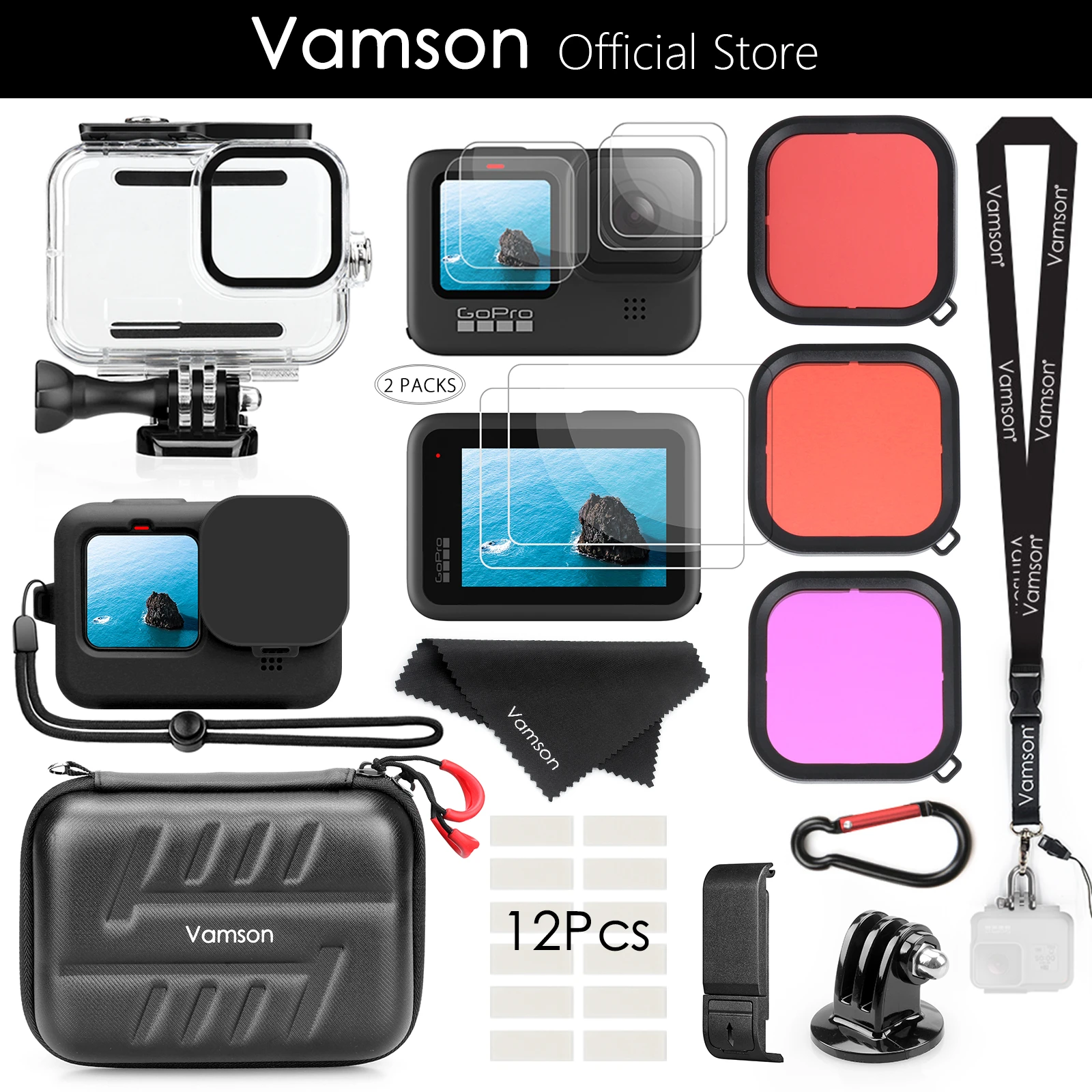 Vamson Waterproof Housing Case For Gopro Hero 10 9 Black Diving ...
