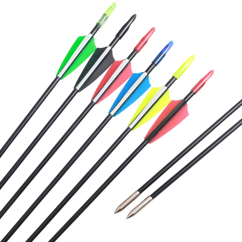 6-12-24PCS-31-Fiberglass-Arrows-Spine-750-Diameter-6mm-Hard-Steel ...