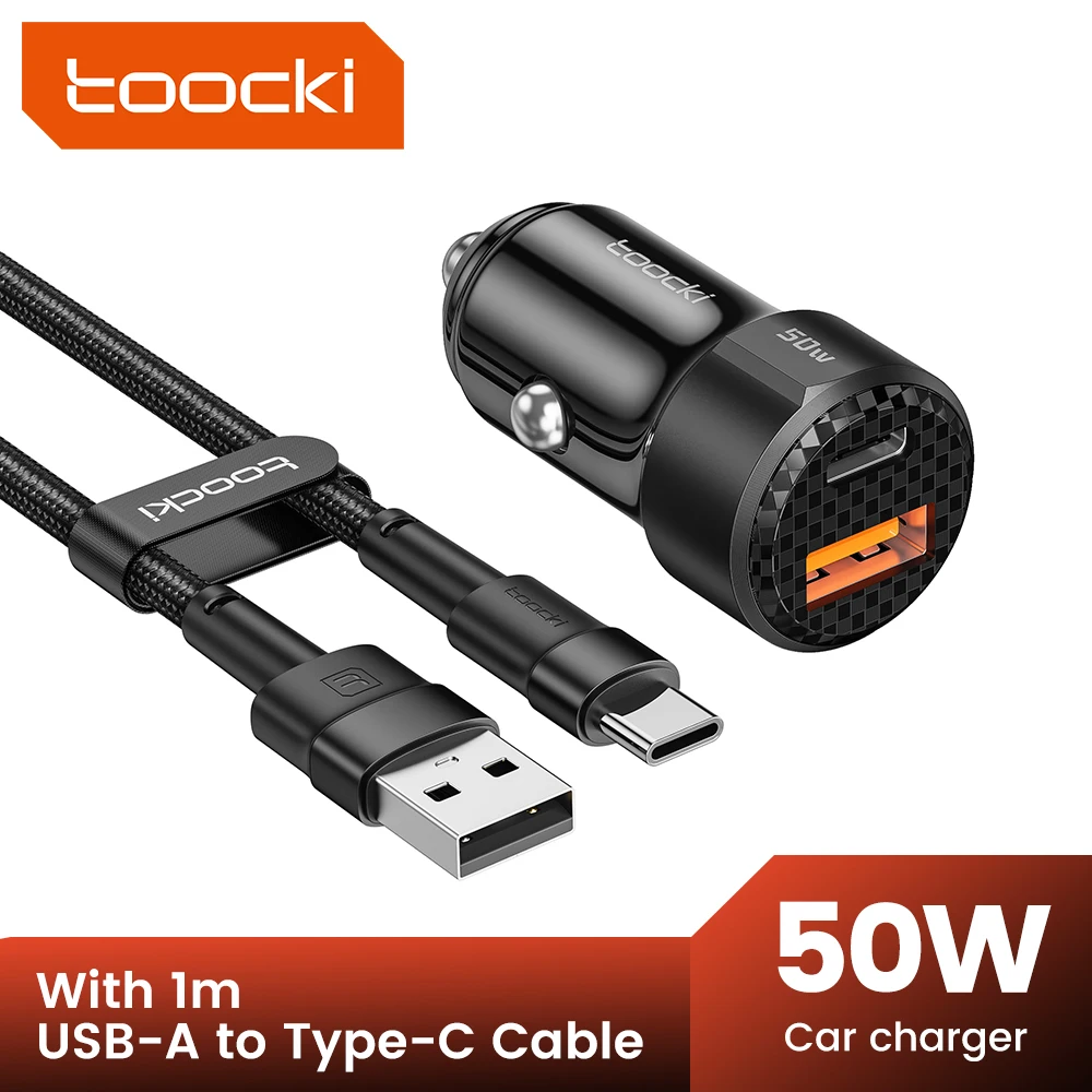 Toocki-50W-USB-C-Car-Charger-QC3-0-PD3-0-5A-Fast-Charging-Car-Phone ...
