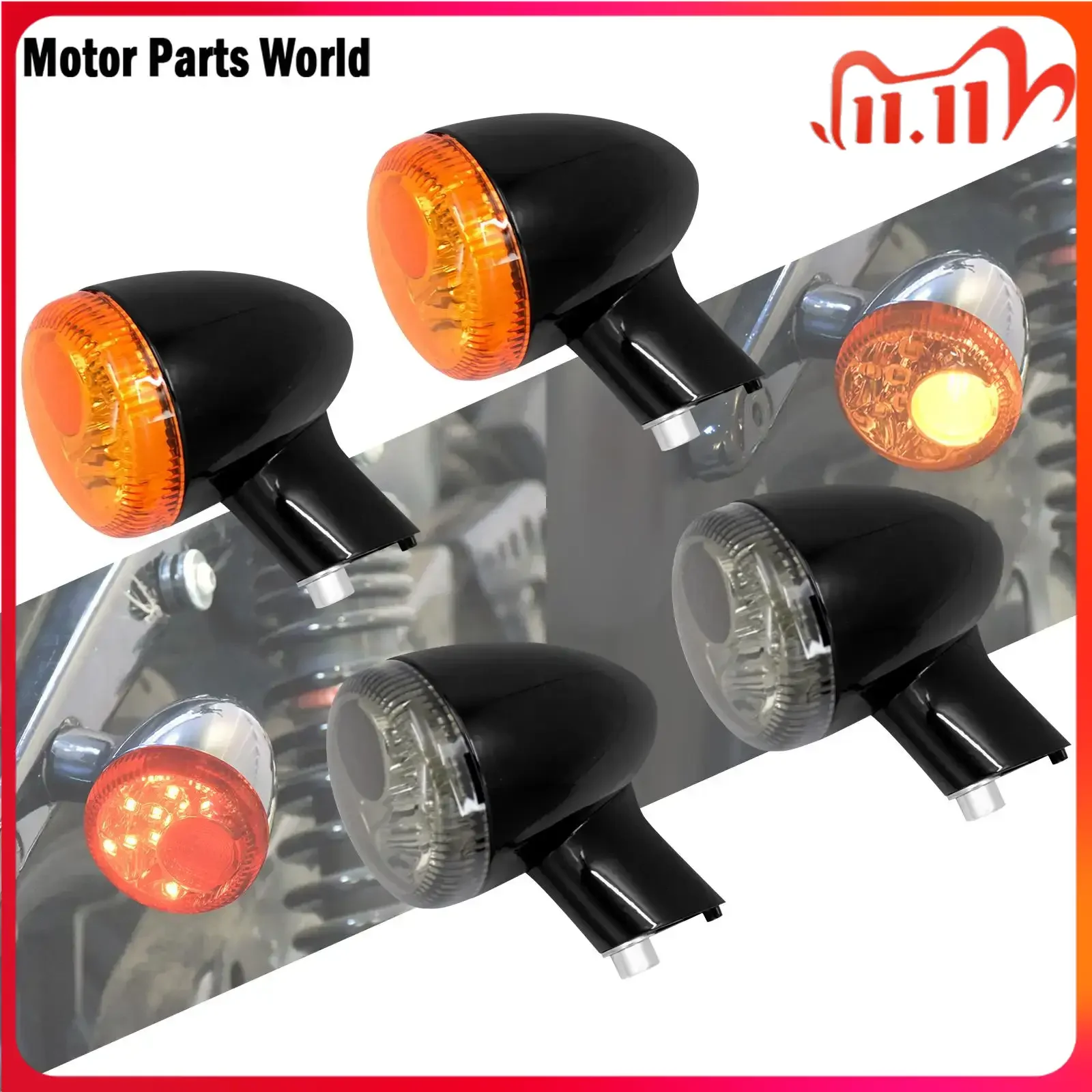 2xMotorcycle-Rear-Turn-Signals-Indicators-LED-Brake-Lights-Aluminum-For ...