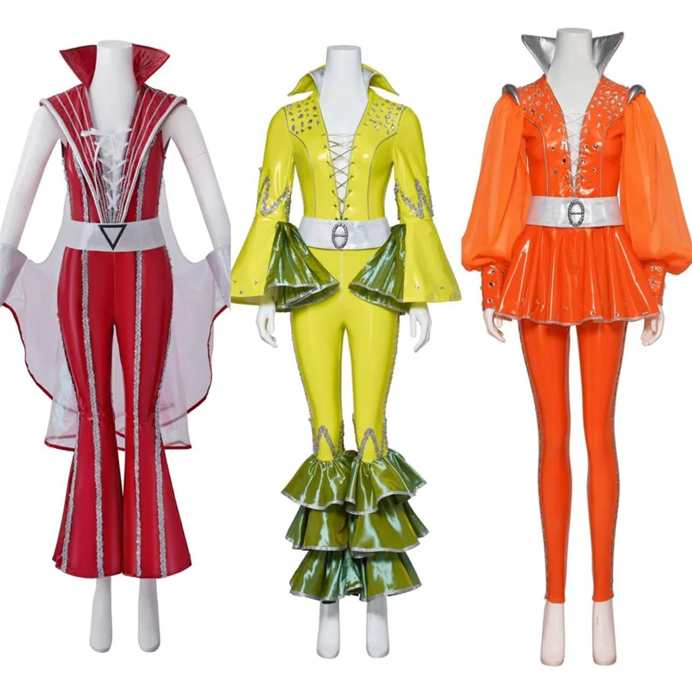 Musical Mamma Mia Cosplay Costume Disco Jumpsuit Women's Deluxe Dance ...