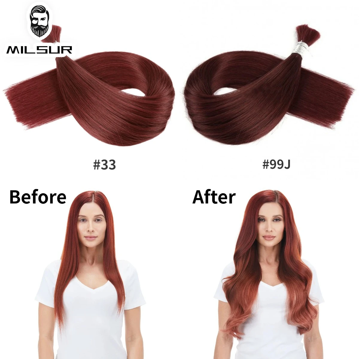 33-99J-Human-Bulk-Hair-Natural-Straight-Hair-For-Braiding-50-100g-Per ...