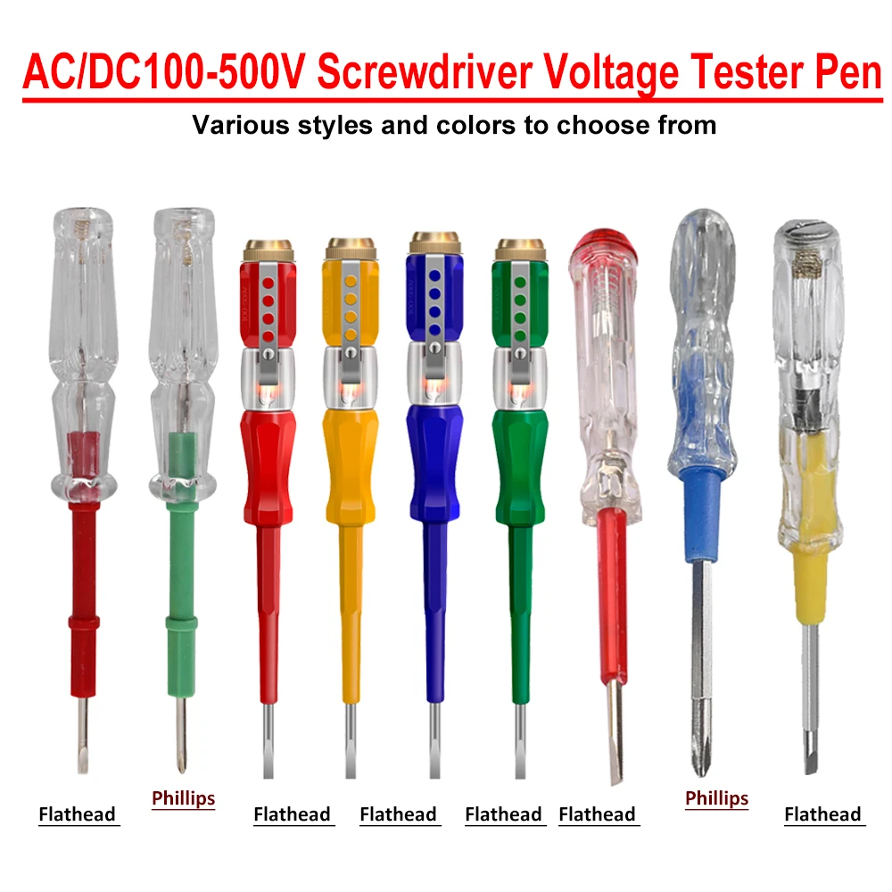 Tester-Screwdriver-Voltage-Detector-Pen-AC-DC-100-500V-Non-contact-Test ...