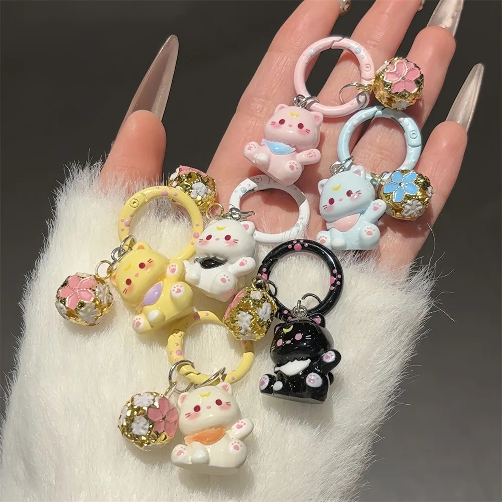 Cute cat bell keychain girl bag pendant - AliExpress 36