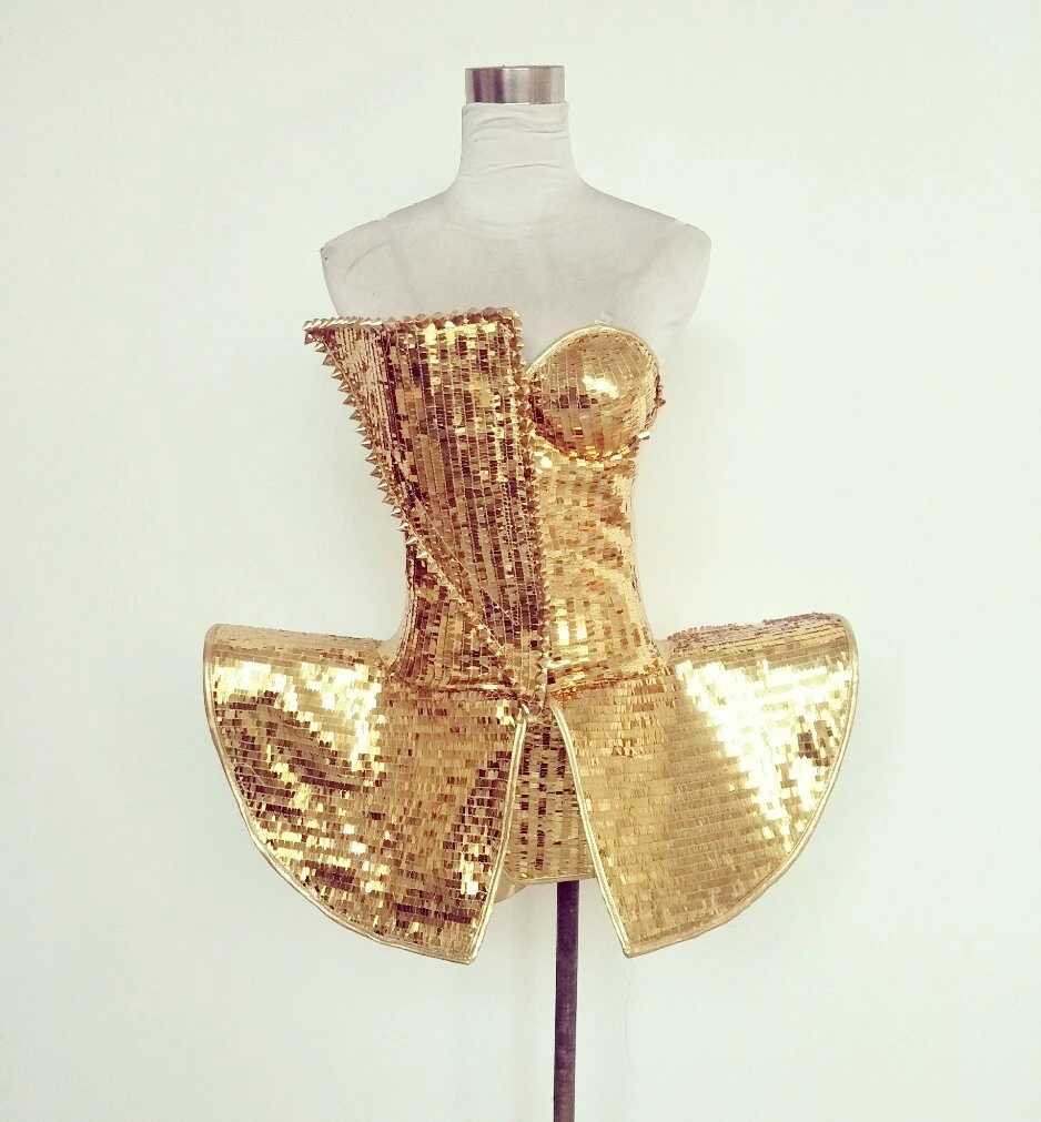 Golden-Sexy-lady-gaga-Style-shining-nightclub-bar-DJ-costume-DS-Singer ...