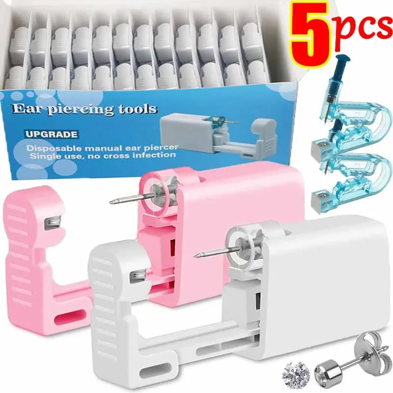 1-5pcs-Earring-Piercing-Gun-Set-Self-Nose-Jewelry-Disinfect-Safety ...
