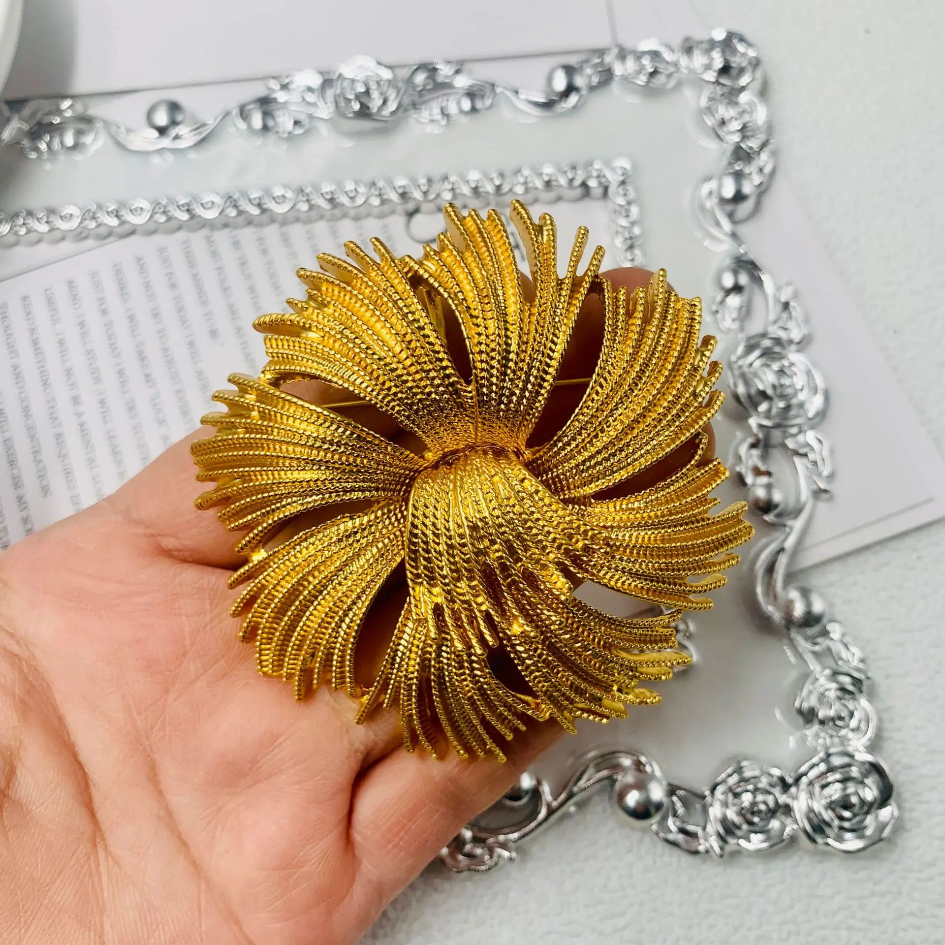 Medieval-Retro-Big-Firework-Brooch-Double-layer-Three-dimensional ...