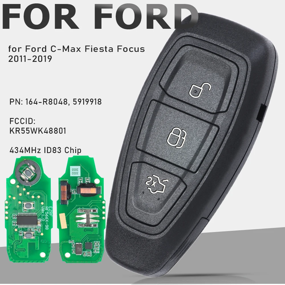 KEYECU for Ford C-Max Fiesta Focus 2011-2019 164-R8048 KR55WK48801 ...