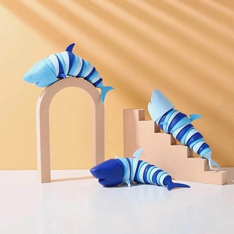 Articulated Shark Stress Reliever Hand Toy,Sensory Fidget Toy For ...