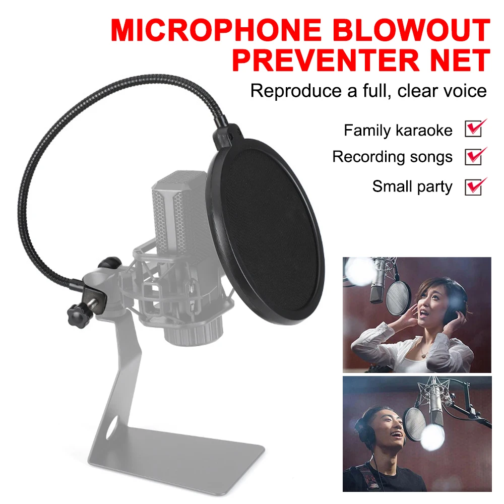 Microphone-Pop-Filter-Studio-Recording-Double-Layer-Pop-Sound-Filter ...