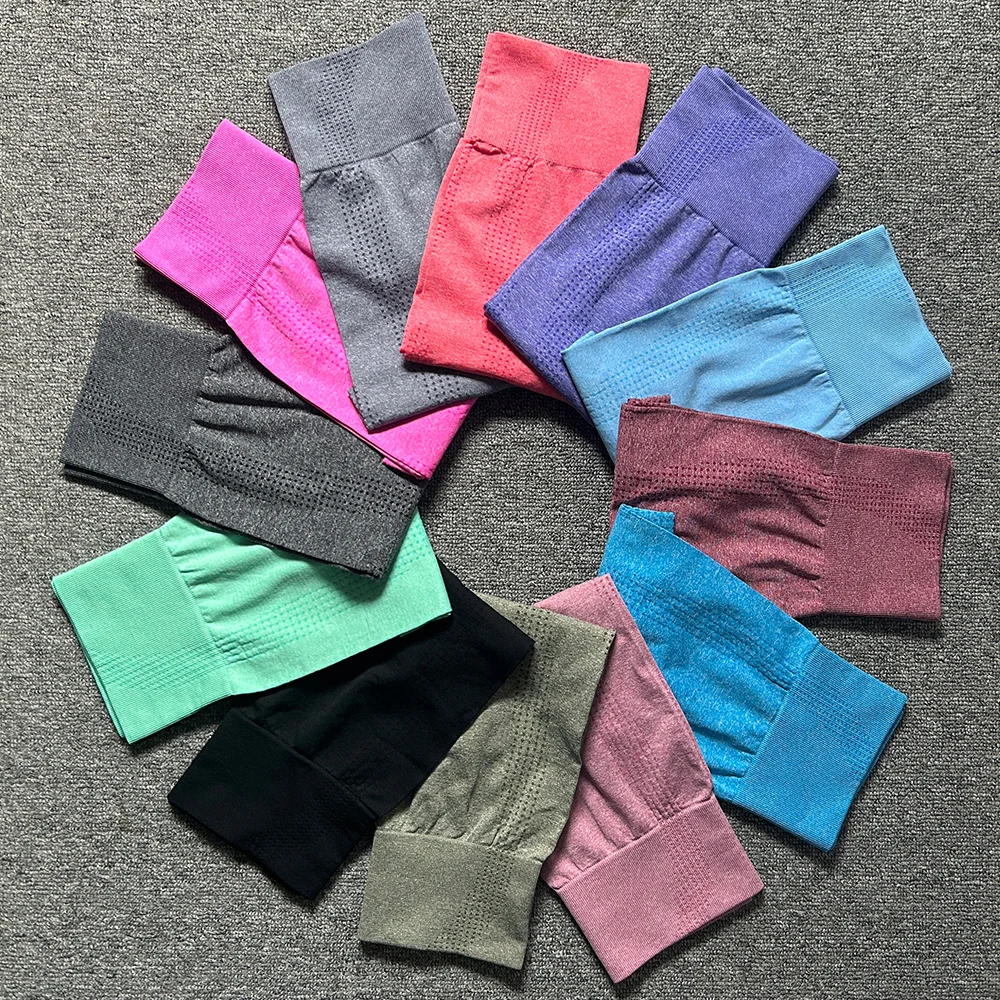 Seamless-Dot-Push-Up-Yoga-Shorts-For-Women-Solid-Color-High-Waist-Tummy ...