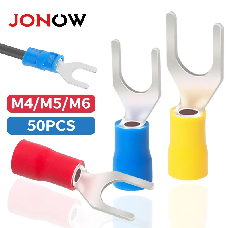 50PCS-Fork-Crimp-Terminal-Electrical-Wire-Connectors-Spade-Lugs-Quick ...