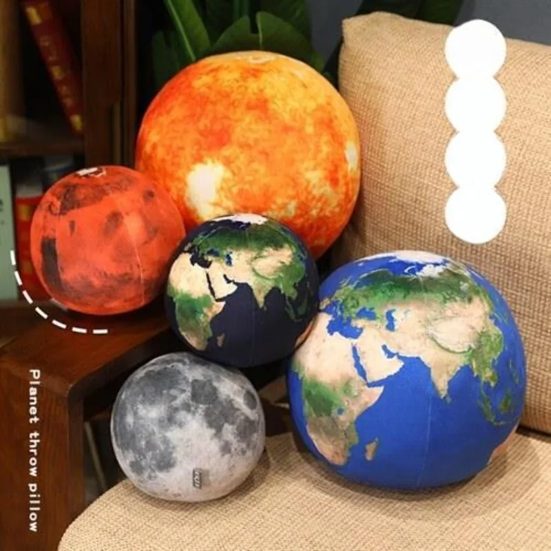 Planet Pillow Cushion 3D Earth Moon Cushion Creative Mars Pillow ...