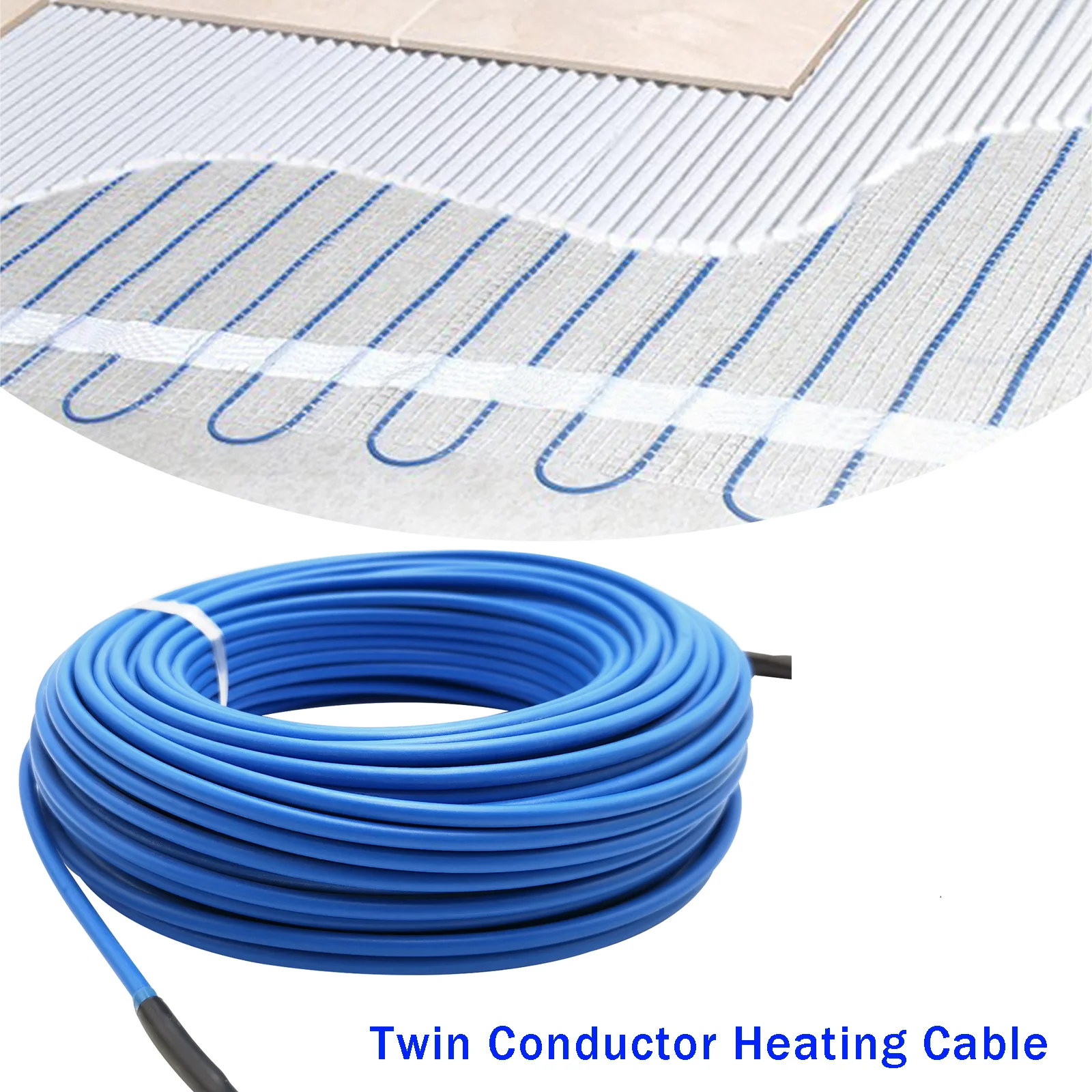 60 200m Twin Conductor Infrared Warm Heating Wire Cable for Underfloor ...