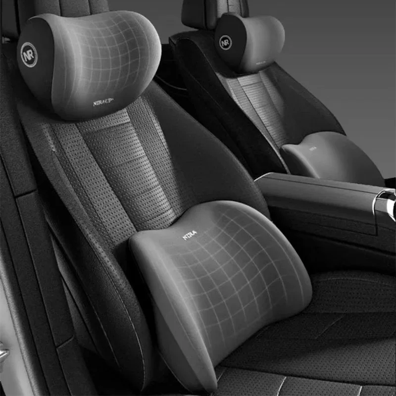 Car-Headrest-Lumbar-Support-Car-Neck-Pillow-Waist-Cushion-Driver-Seat ...