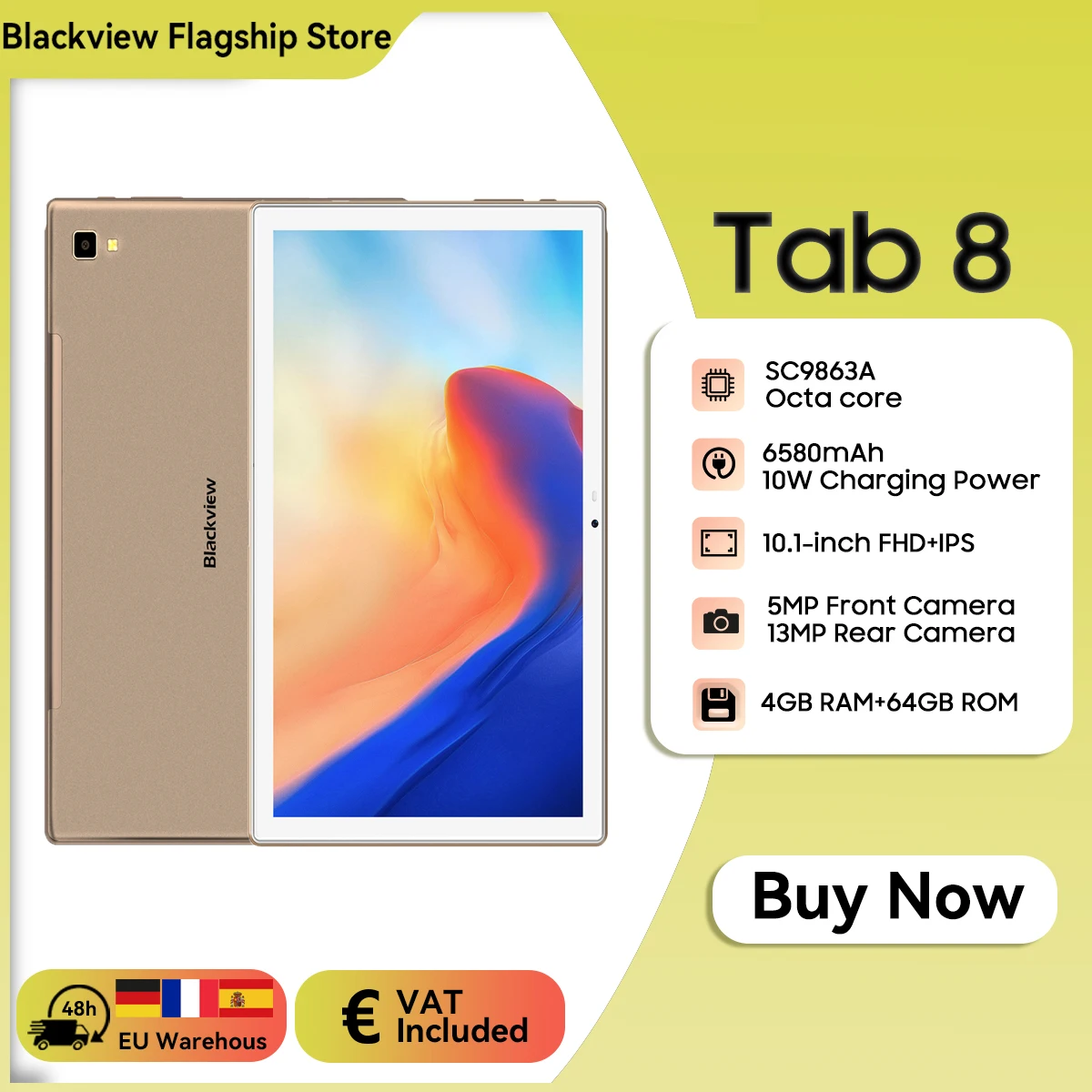 Blackview Tab 8 10.1 inch Tablet PC Android 10 Google Play 4G Phone ...