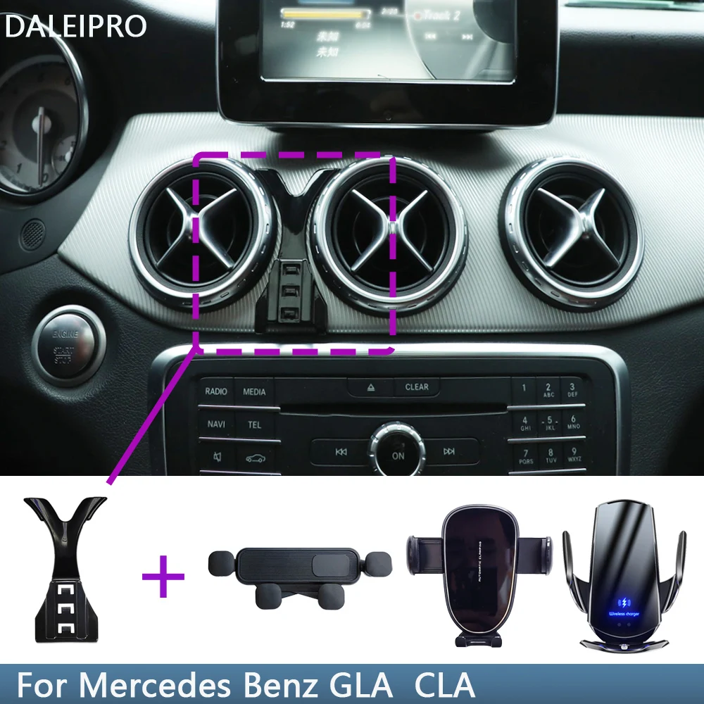 Car Phone Holder For Mercedes Benz GLA X156 2015 2019 CLA 2013 2019 C177 Wireless Charging Stand Mobile Gravity Linkage Base AliExpress 34
