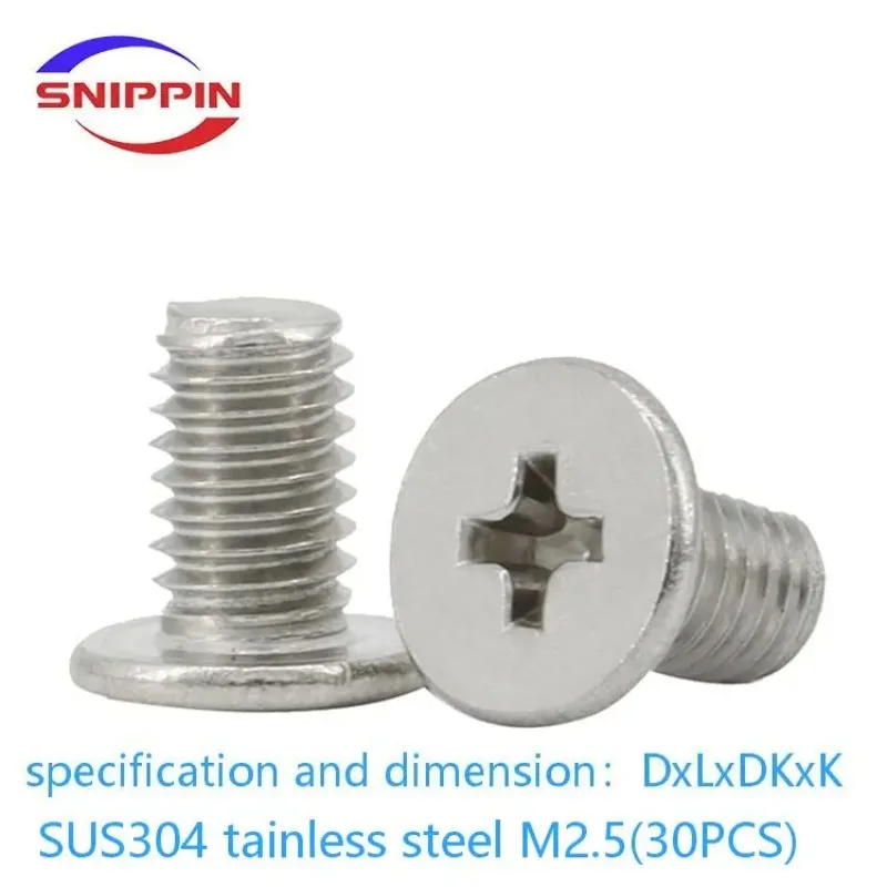 30PCS-M2-5Phillips-screws-ultra-thin-ultra-low-flat-round-head-screws ...
