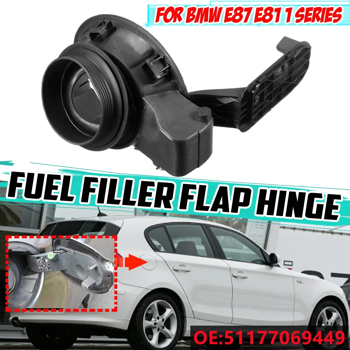 Car Rear Fuel Filler Flap Hinge For BMW E87 E81 116i 118i 120d 1 Series ...