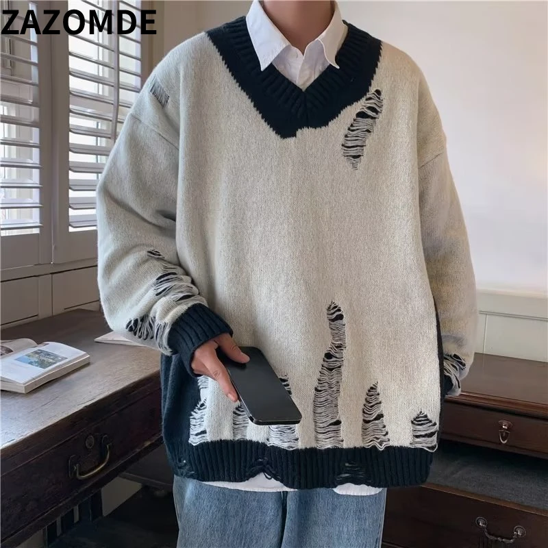 ZAZOMDE ropa de calle de Hip Hop para hombre, suéter Retro Harajuku con ...