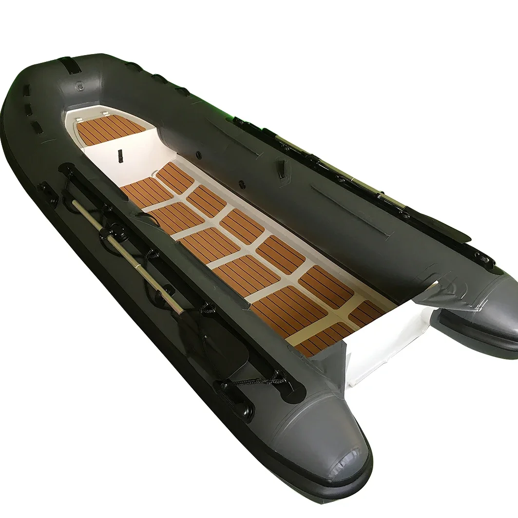 Bote de remos de aluminio, bote inflable con casco de aluminio en V ...