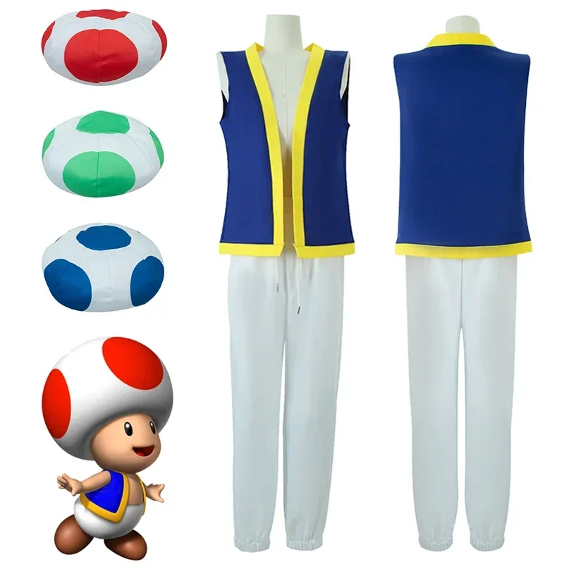Kinopio-Toad-Cosplay-Costumes-Kids-Adult-Uniform-Hat-Game-Bros-Role ...
